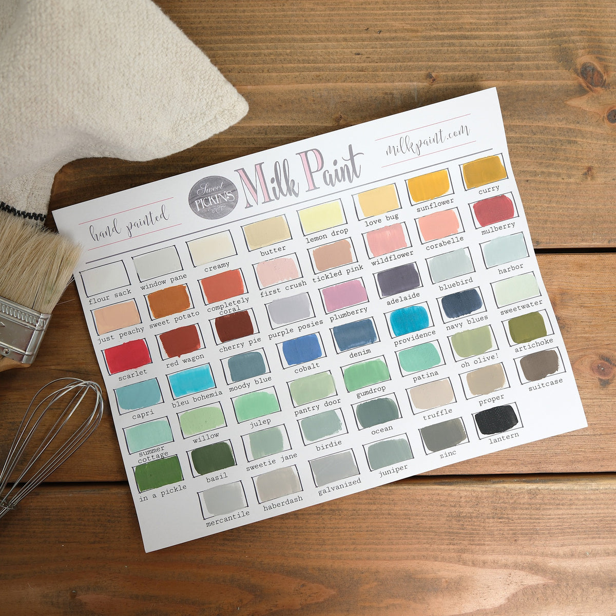 Hand Painted Colour Chart for Sweet Pickins Milk Paint – Old Fashioned ...