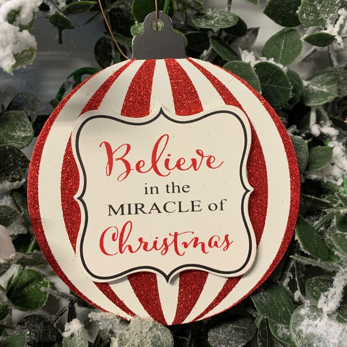5" Red and White Striped Wooden Message Ornament – Old Fashioned Milk ...