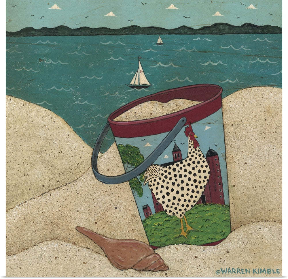 Warren Kimble "Sandpail - Dotty By The Sea" Print 16"x16" – Old ...
